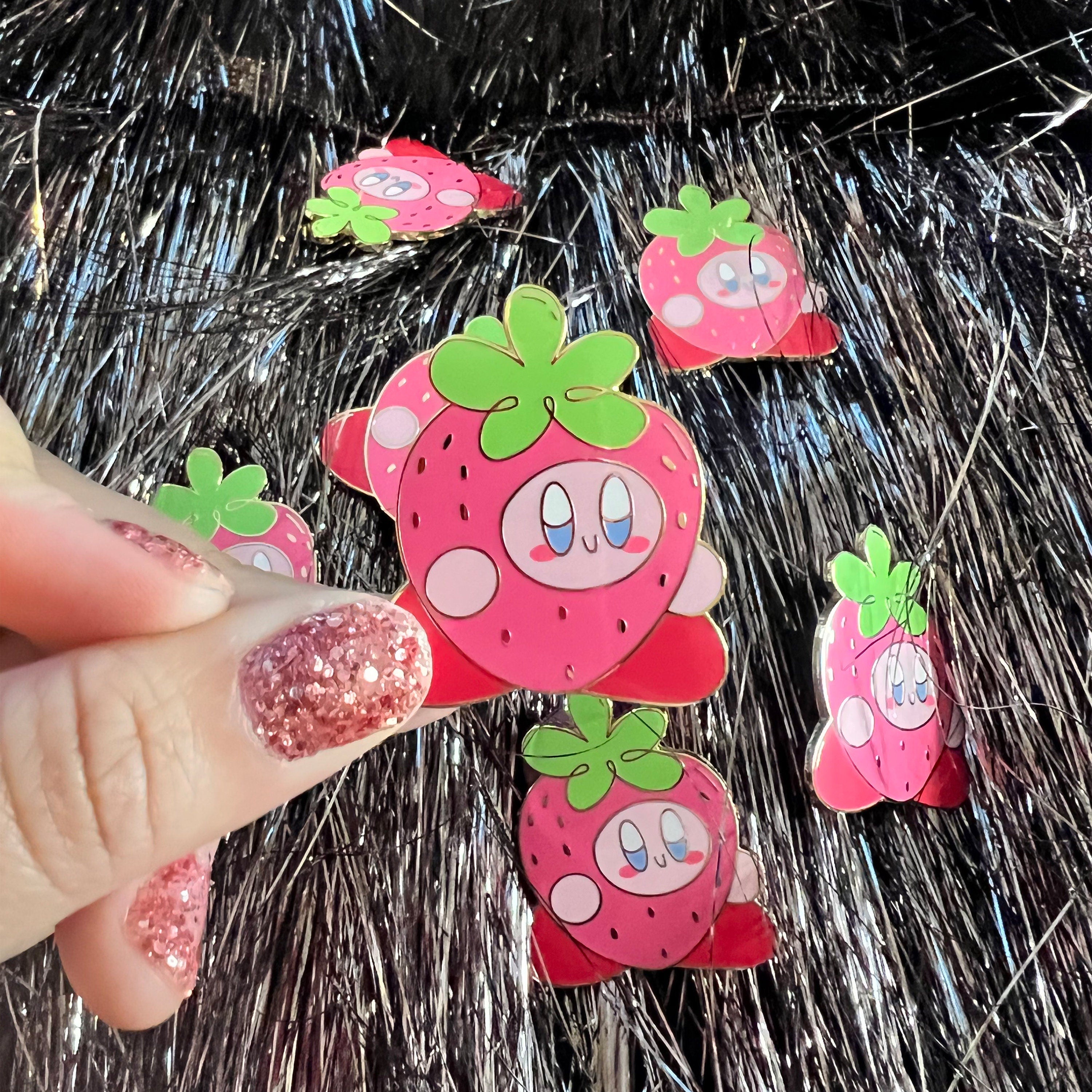Strawberry Kirby Enamel Pin – The Art of Gabby Ramirez